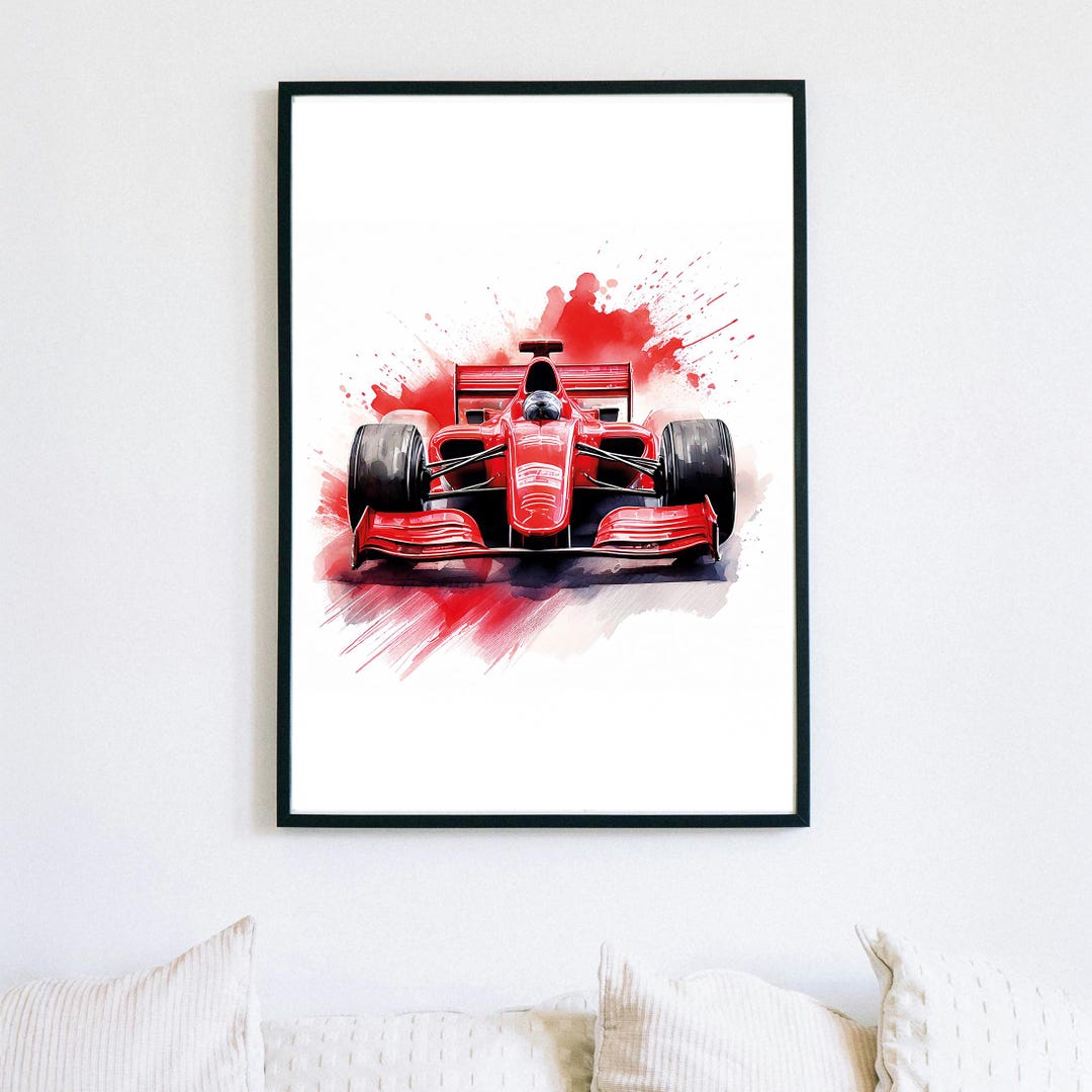 Watercolour Formula One Race Car F1 Painting Watercolour Painting Art ...