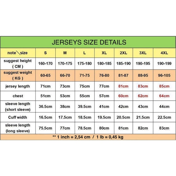 Kappa Shirt Size Chart