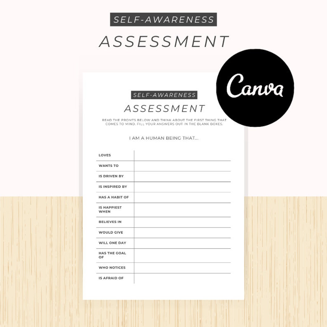 Self Awareness Anticipation Guide Canva Template Digital Mindfulness ...