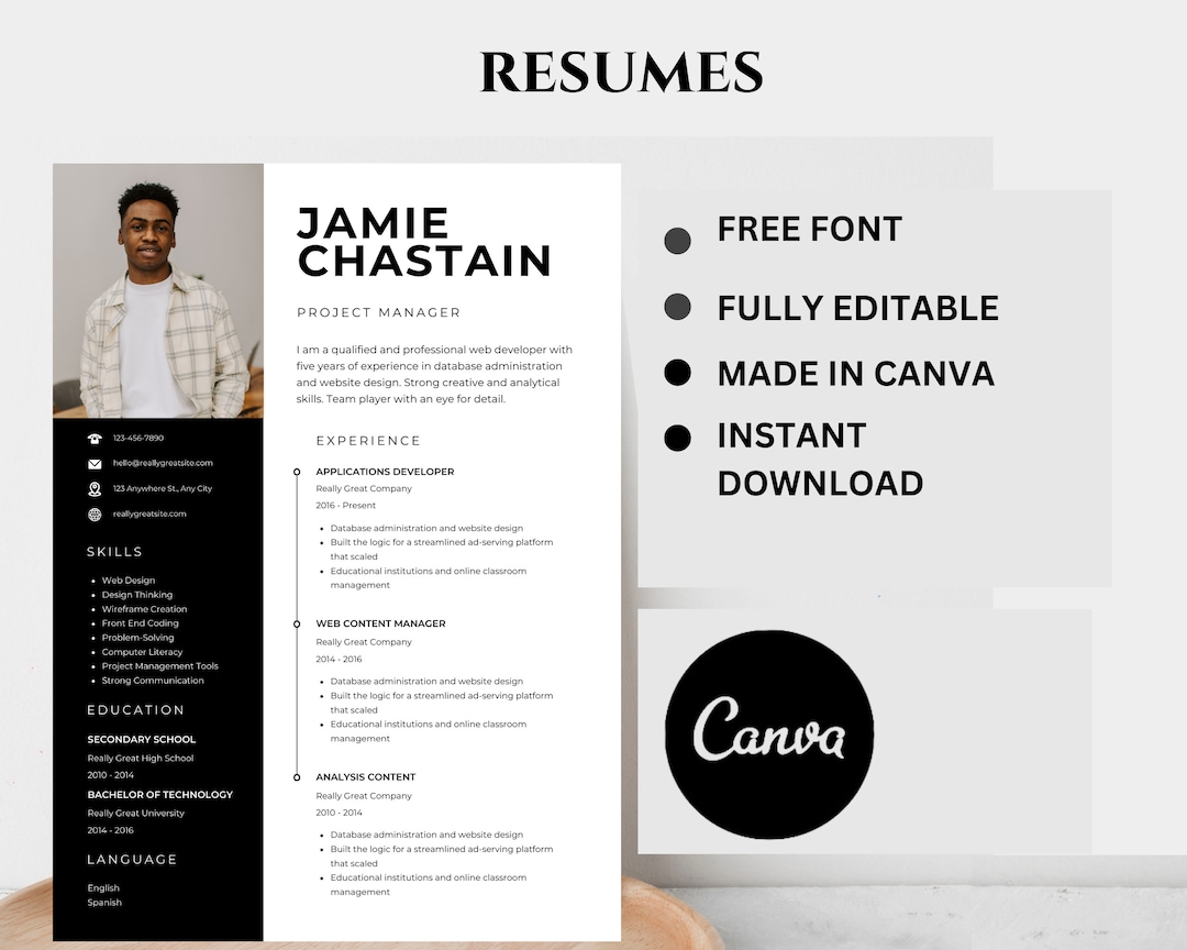 Simple Resume, Basic Resume Template for Job Seeker, Easy to Edit ...
