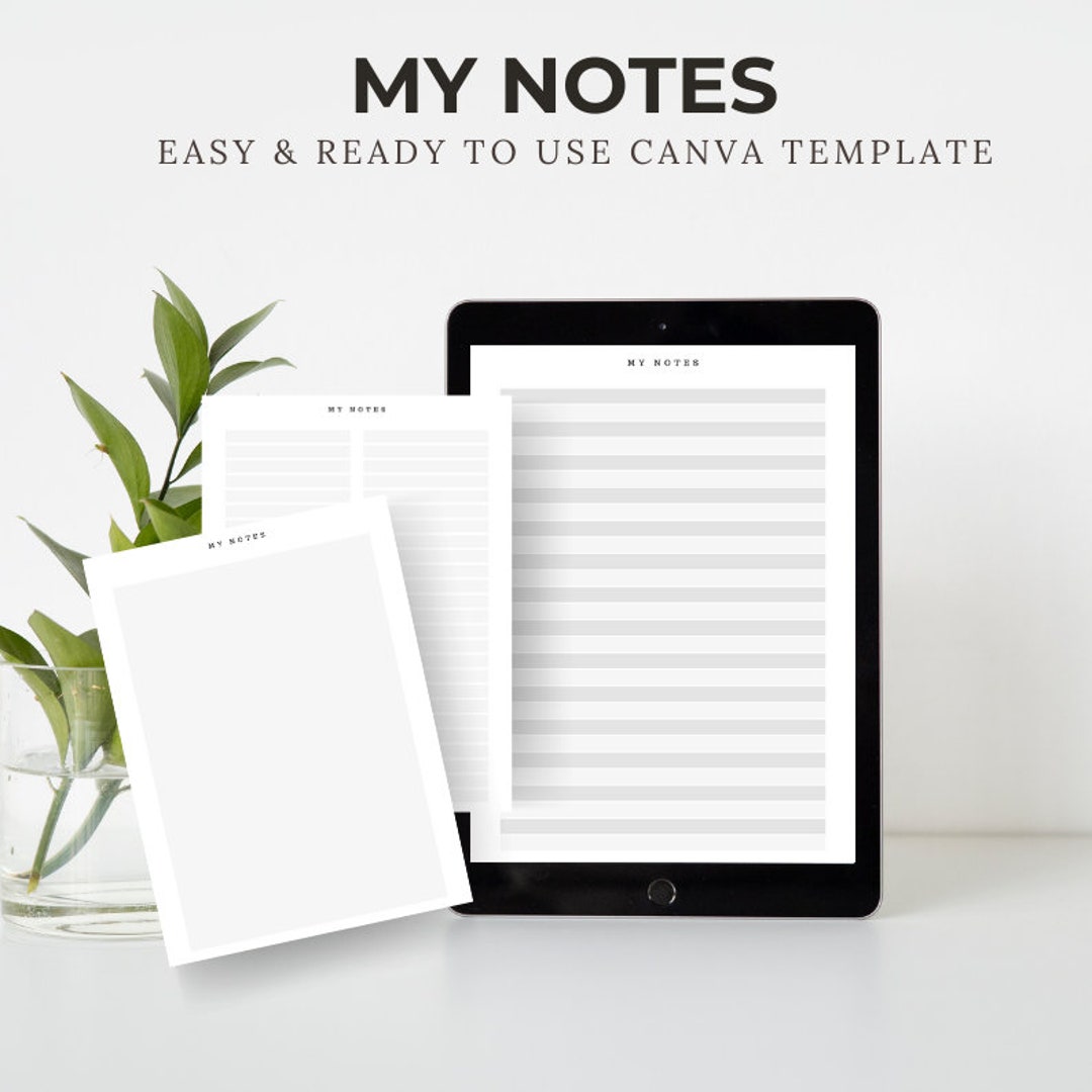 Digital Notes Page for Good Notes and Notability | Editable Study Notes ...