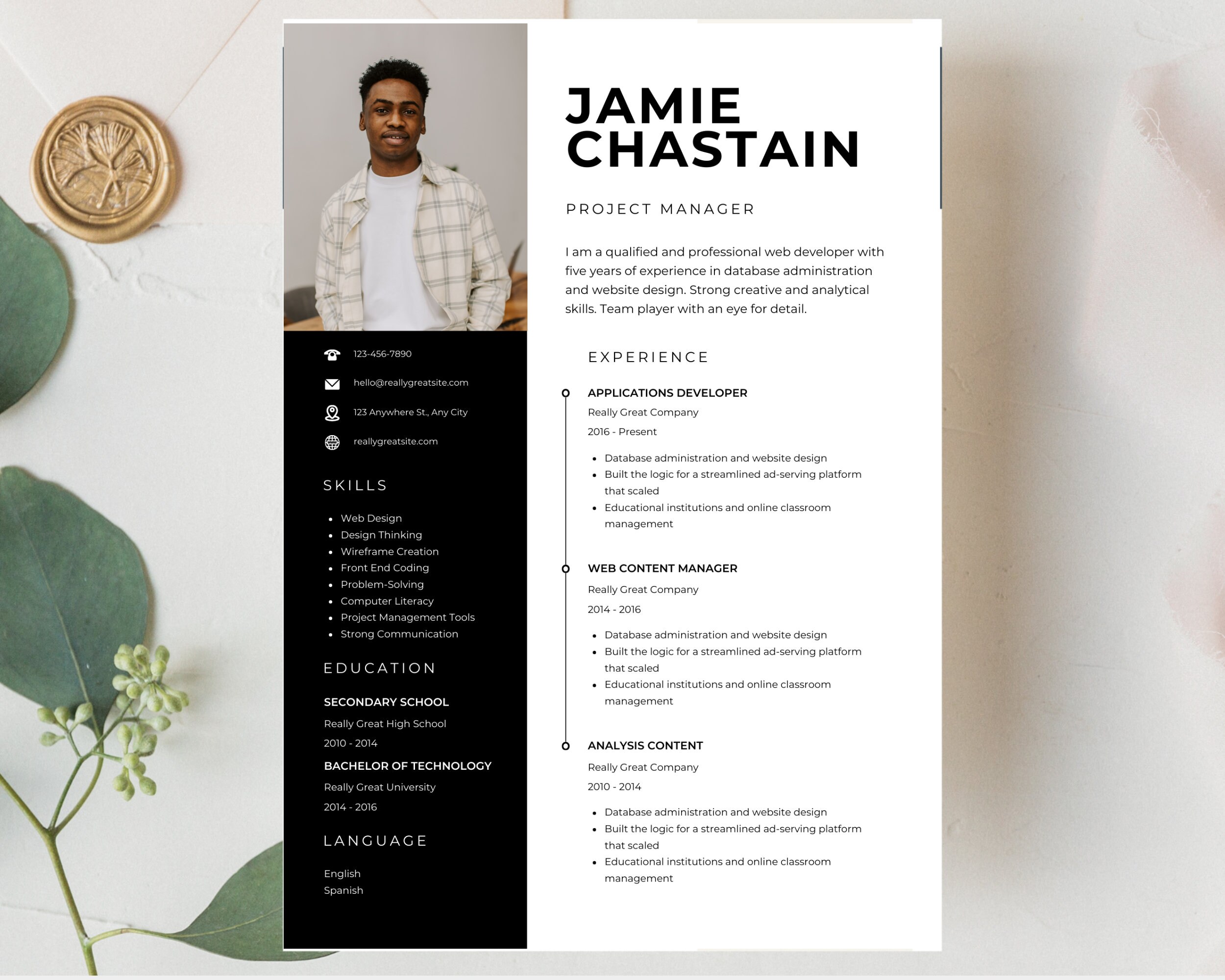 Simple Resume, Basic Resume Template for Job Seeker, Easy to Edit ...