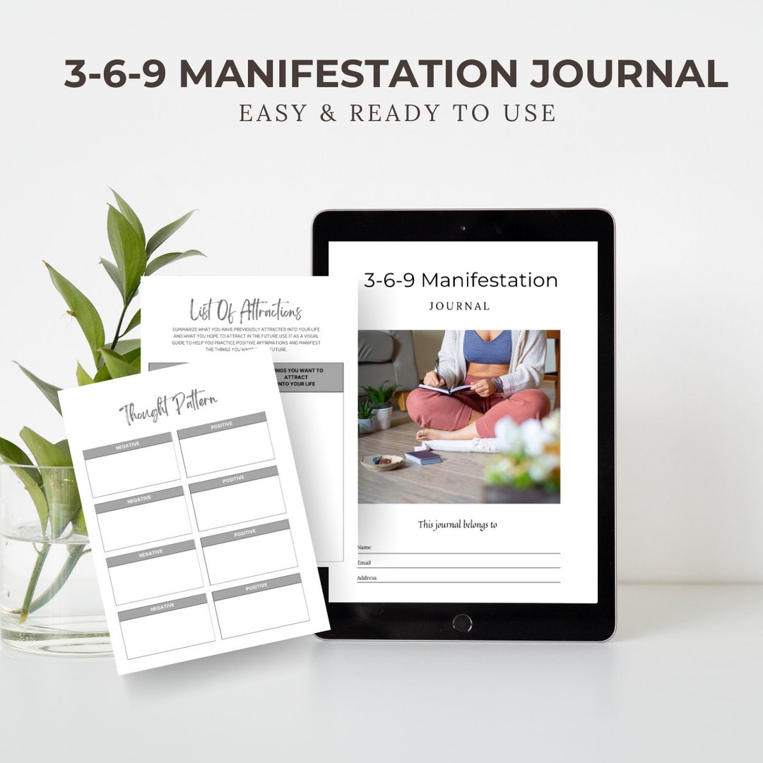 Manifest Your Dreams: 3-6-9 Digital Manifestation Journal, Printable ...