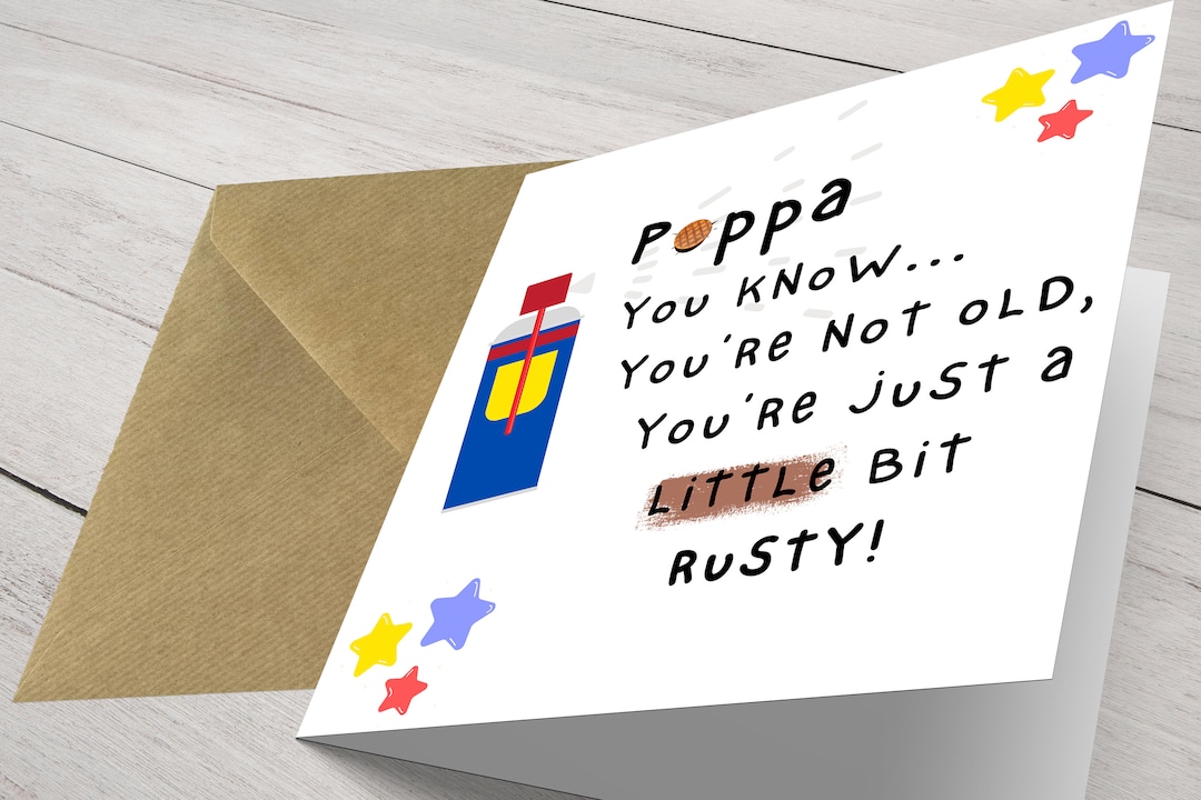 Funny Happy Birthday Wishes for Poppa - Handcrafted Card With Love, Minimalist Birthday Card for ...