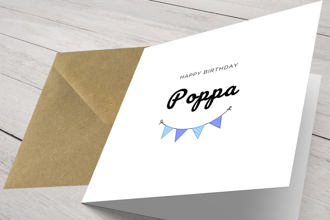 Heartfelt Happy Birthday Wishes for Poppa - Handcrafted Card With Love, Minimalist Birthday Card ...