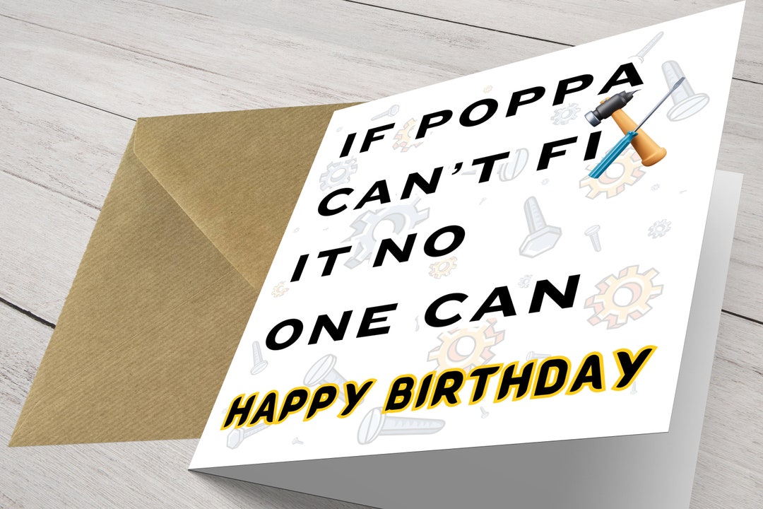 Funny Happy Birthday Wishes for Poppa - Handcrafted Card With Love, Minimalist Birthday Card for ...