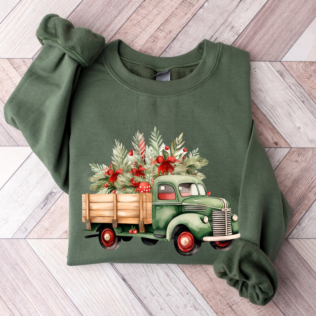 Farm Fresh Christmas Trees Truck Sweater, Christmas Truck Family Shirts ...