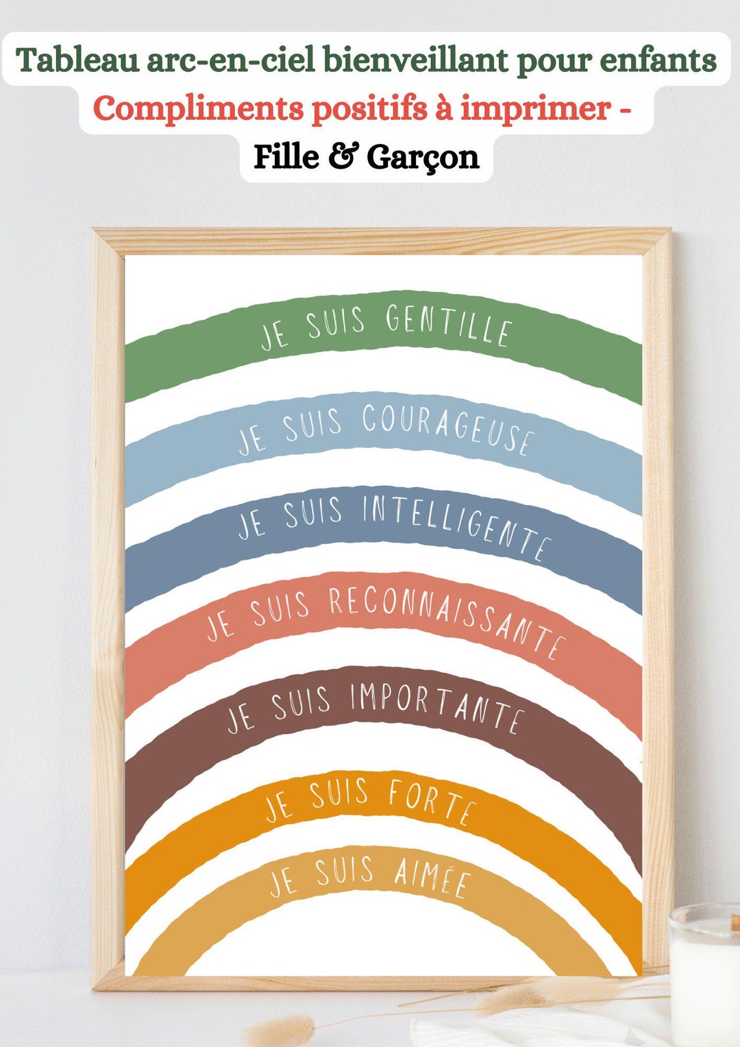 Kindness Rainbow Chart for Kids Positive Compliments to Print Girl ...