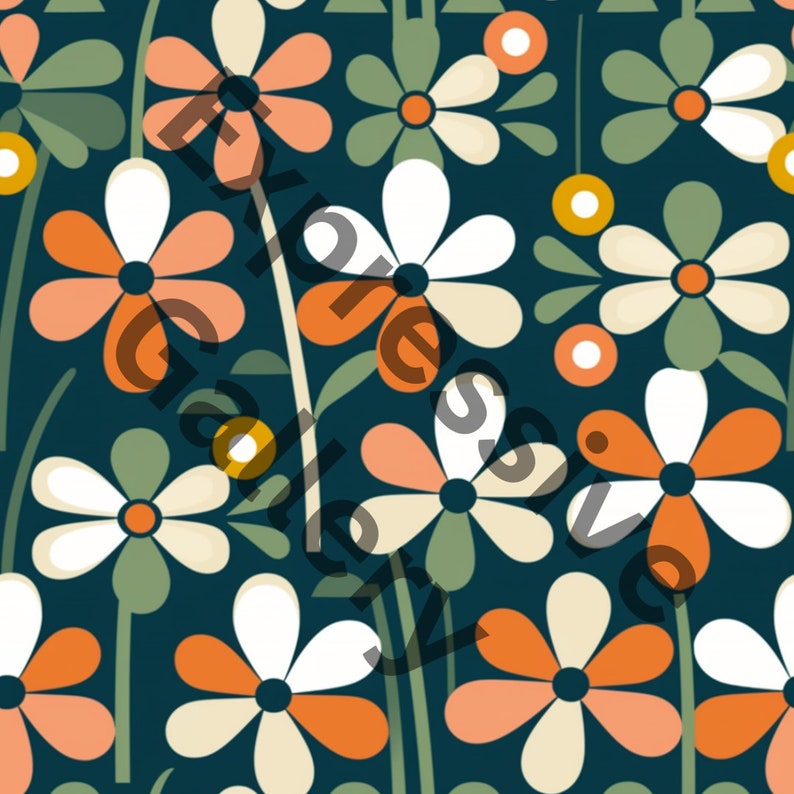 20 Seamless Orla Kiely Inspired Patterns, Digital Download, Stem ...