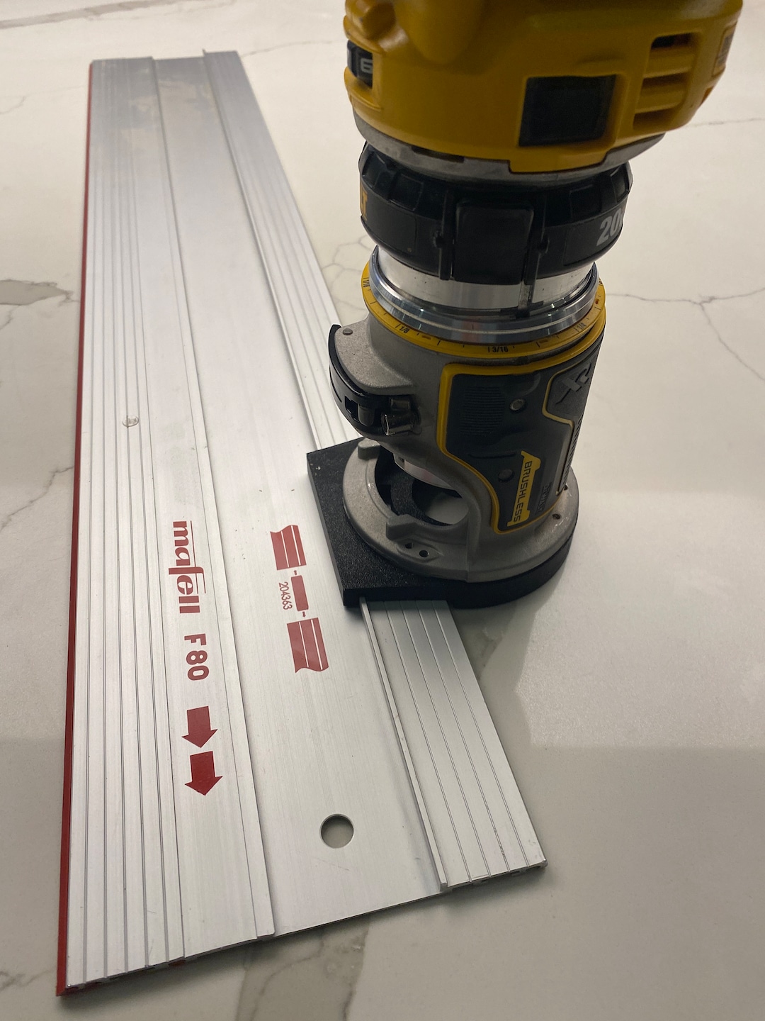 Dewalt Router DCW600 DWP611 Plunge Base Guide Rail Adapter to Mafell ...