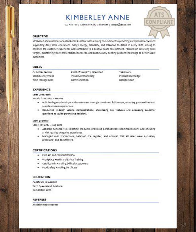 Professional Resume Package (ATS Friendly) - Etsy