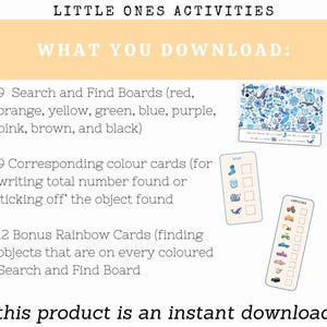 I Spy Printable: Colors & Counting Activity Sheets (digital Download ...