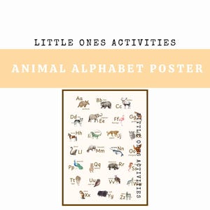 Animal Alphabet Poster A-Z - Nursery - Toddler - Bedroom & Playroom ...