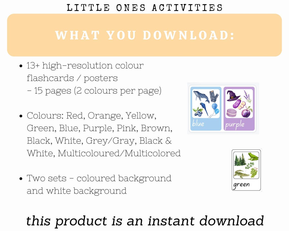 Colour Cards - Color Learning - Recognition - Printable - Flashcards ...