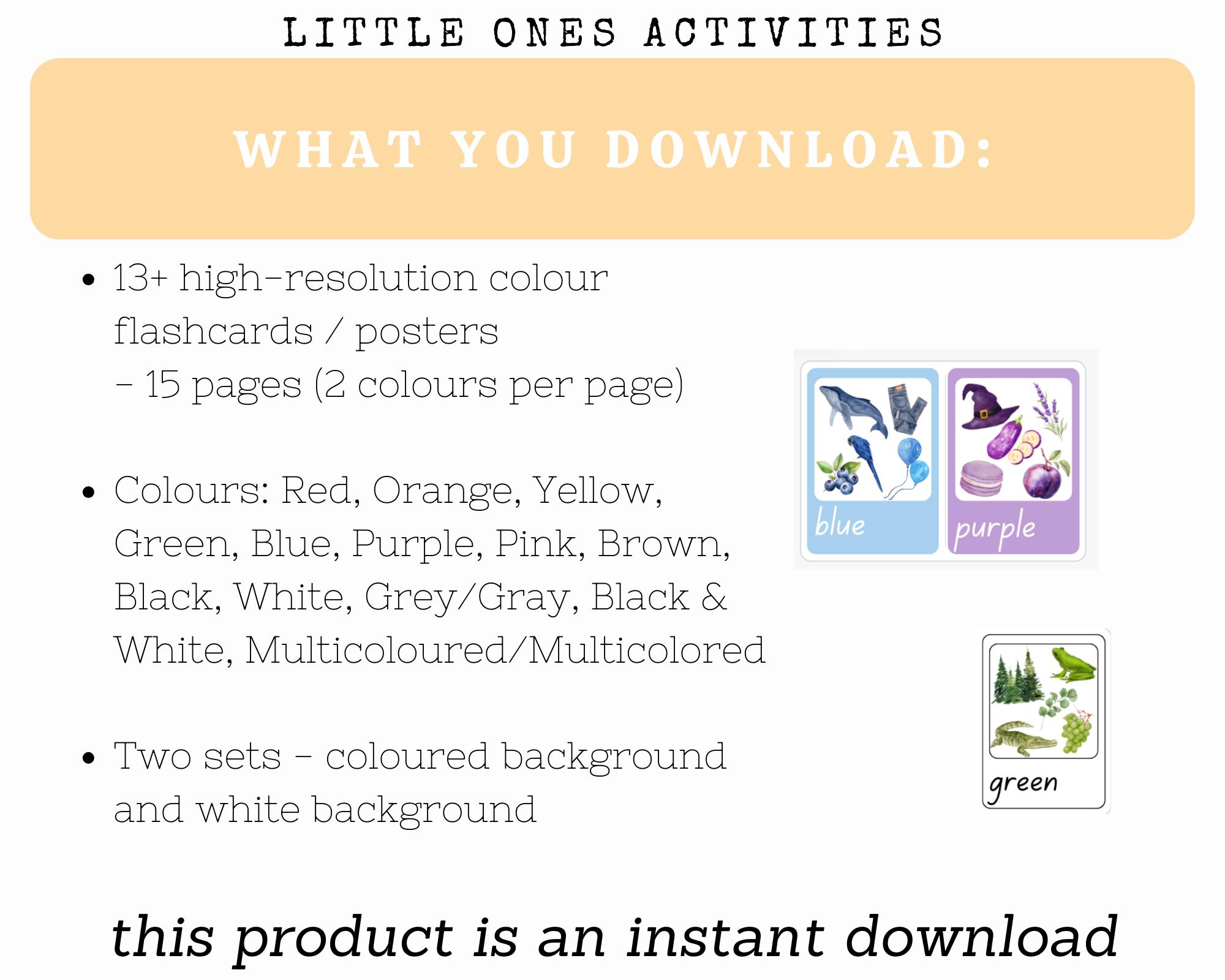 Colour Cards - Color Learning - Recognition - Printable - Flashcards ...