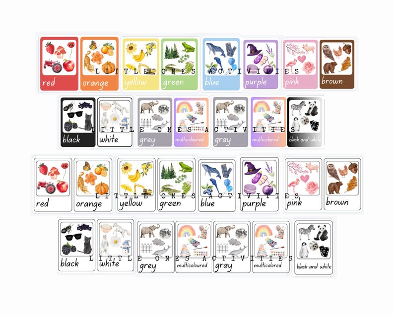 Colour Cards - Color Learning - Recognition - Printable - Flashcards ...