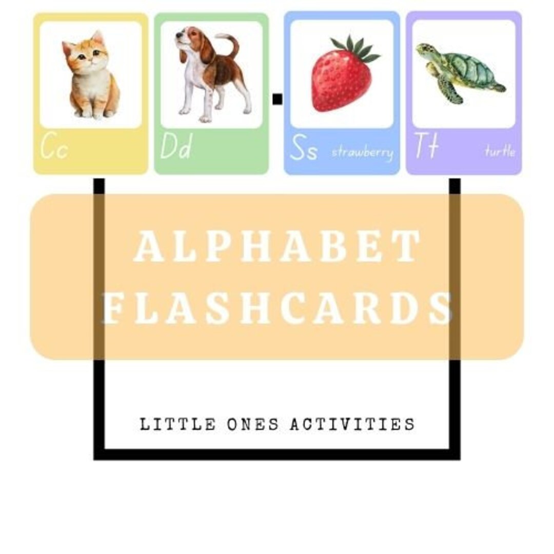 Alphabet A-Z Flashcards Activity Cards Letters Sounds Learning Through ...