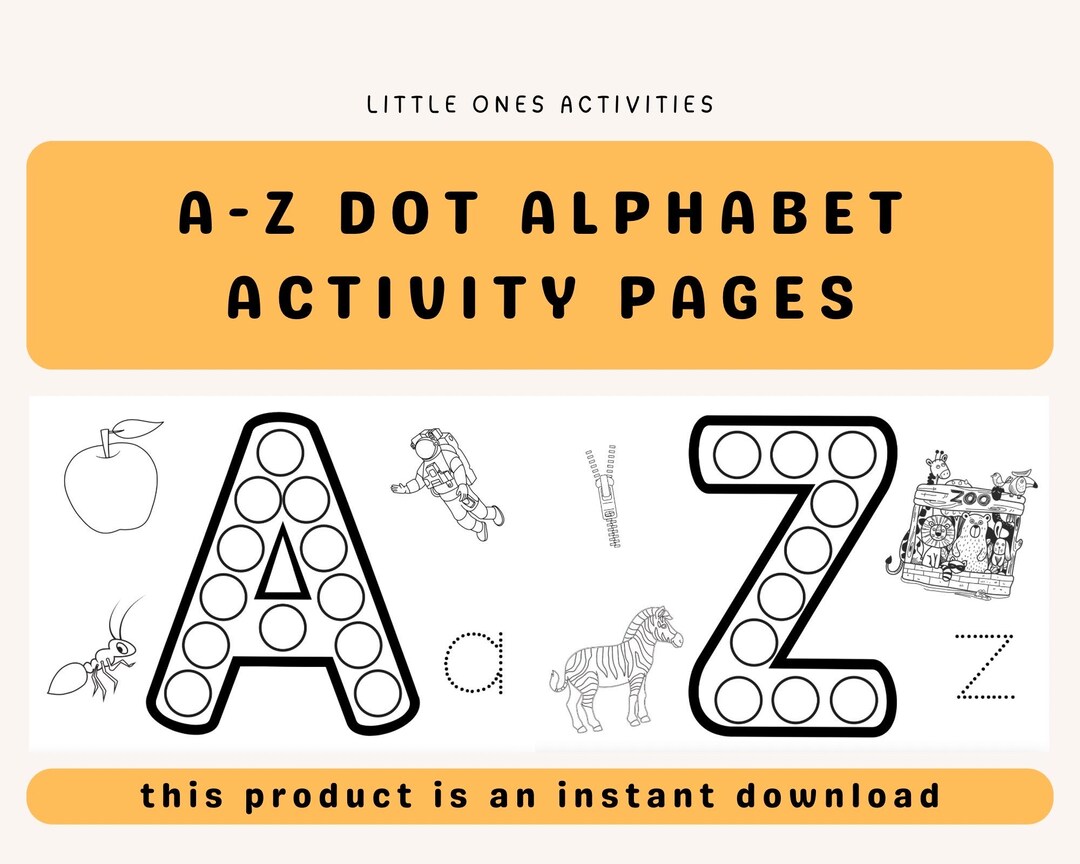 Alphabet Activity Cards: Letter Learning, Fine Motor Skills (instant ...