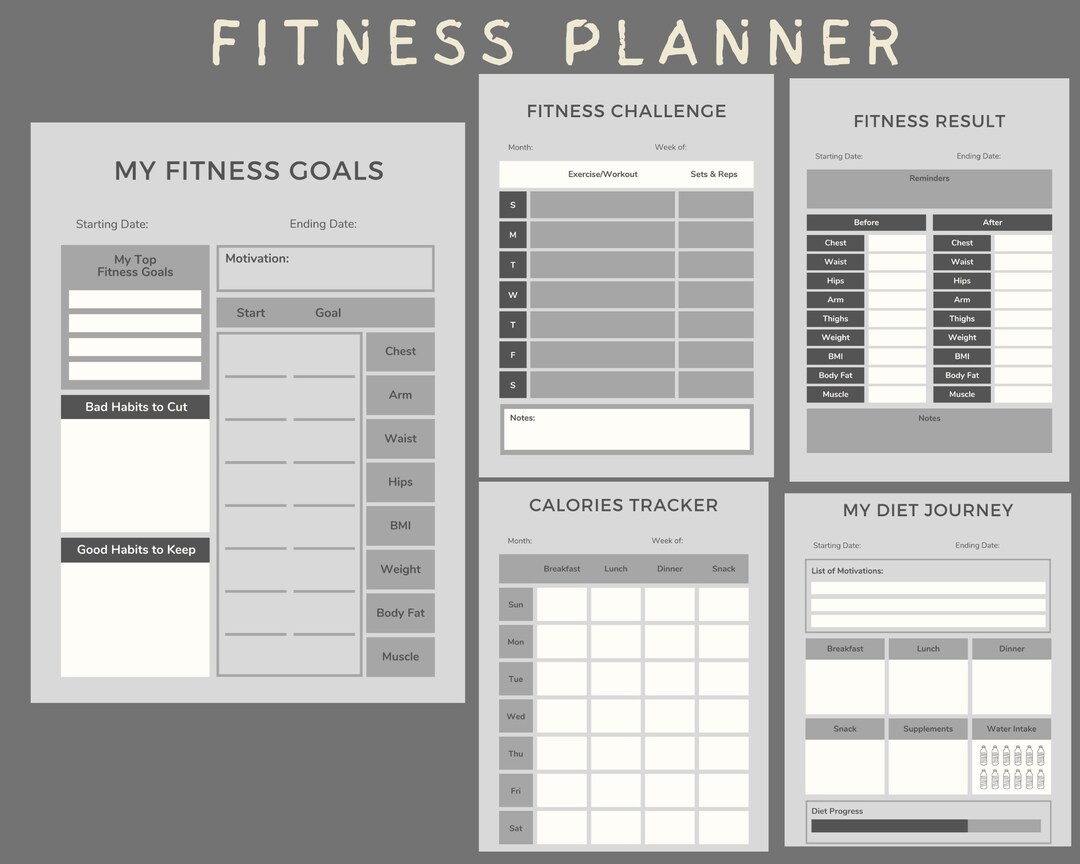 Total Body Transformation Bundle: Your Ultimate Fitness Planner - Etsy
