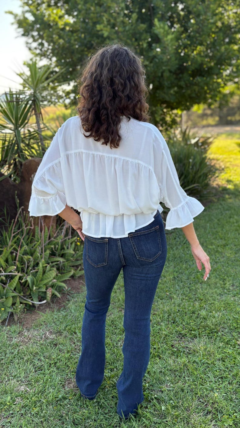 Ruffled Peplum Blouse Sewing Pattern: Kimono Sleeves (PDF) - Etsy