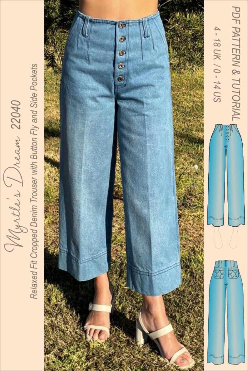 Pattern. Relaxed Fit, in Waist, Cropped Length Denim With Button Fly ...