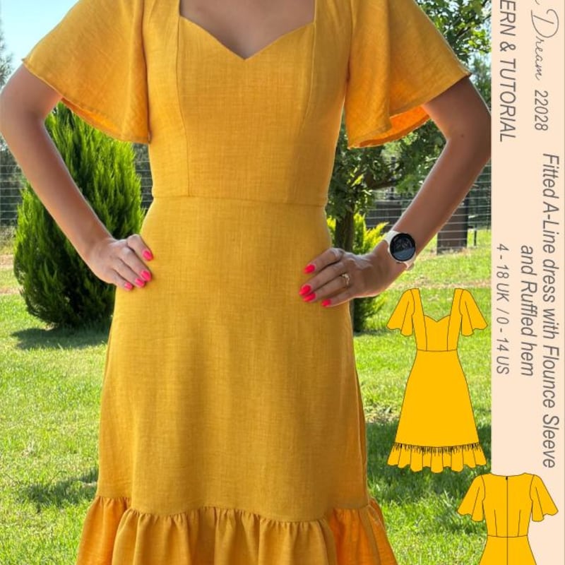 Dress With Flounce - Etsy