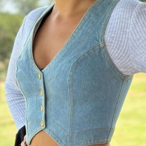 Cropped Waistcoat Sewing Pattern: Fitted Vest (sizes 4-24 UK / 0-20 US ...