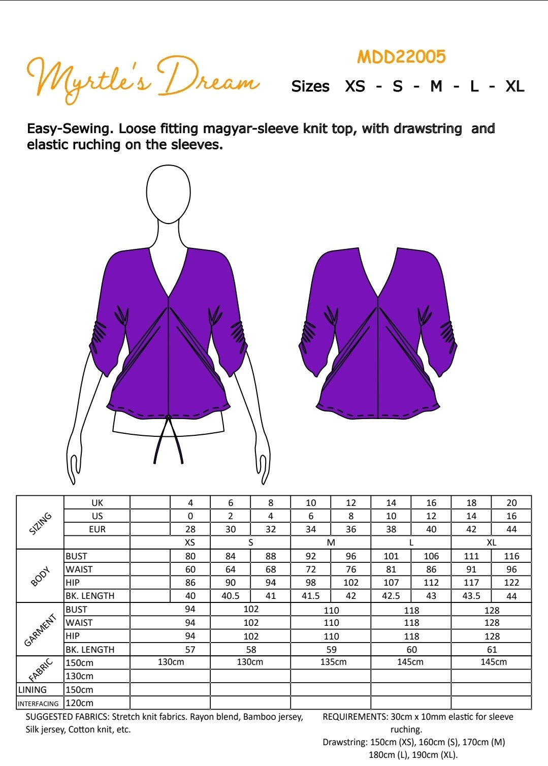 Pattern. Loose-fitting Magyar-sleeve Knit Top With Ruching Detail on ...