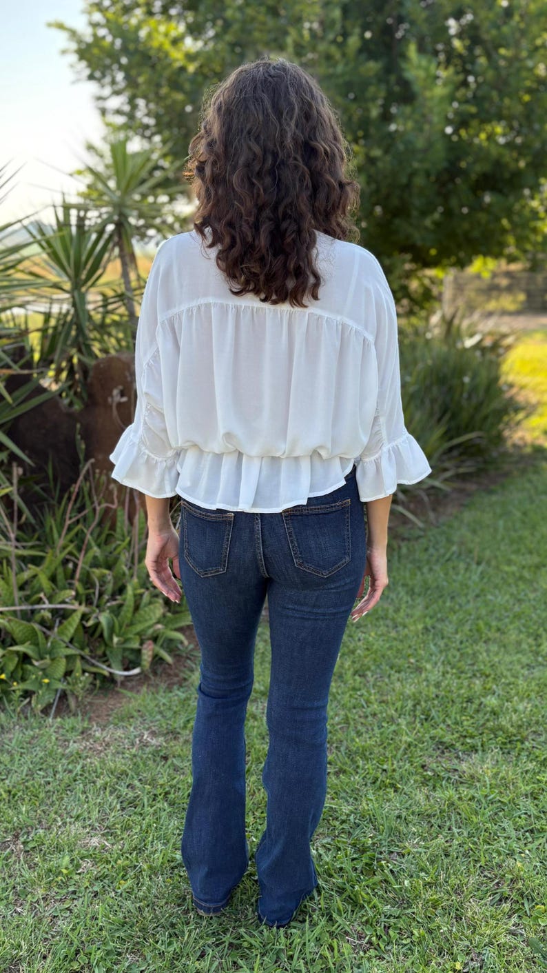 Ruffled Peplum Blouse Sewing Pattern: Kimono Sleeves (PDF) - Etsy