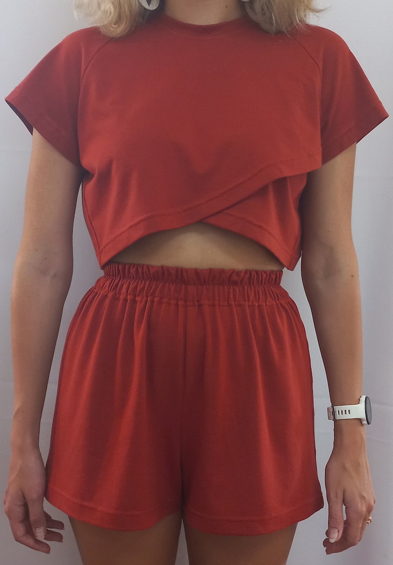 Loungewear Set Sewing Pattern: Wrap Top & Shorts (PDF Pattern) - Etsy