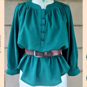 Retro Boho Blouse Sewing Pattern: With 3/4 Raglan Sleeves, Collar and ...