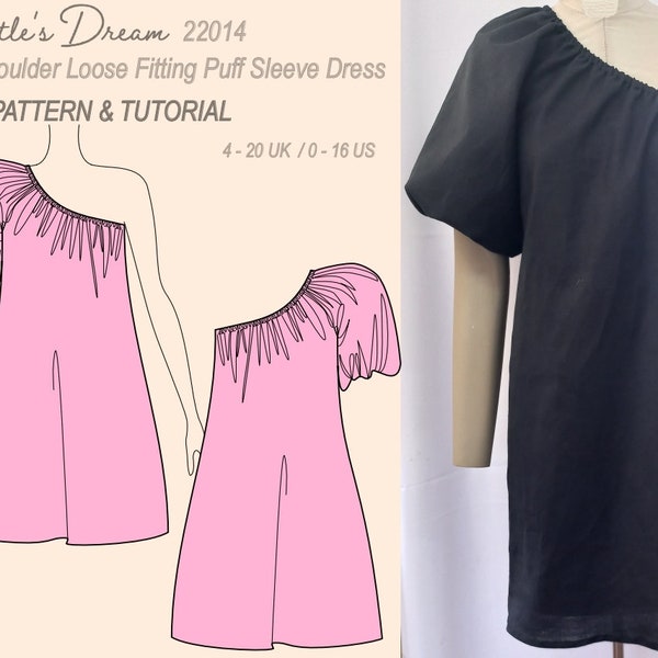 One Shoulder Dress Pattern - Etsy