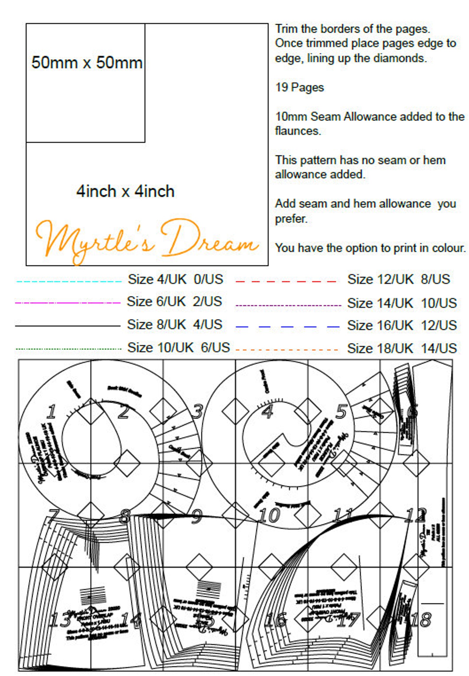 Pattern. Wrap Over Skirt With Flounce and Side Tie. in Sizes 4-18 UK ...