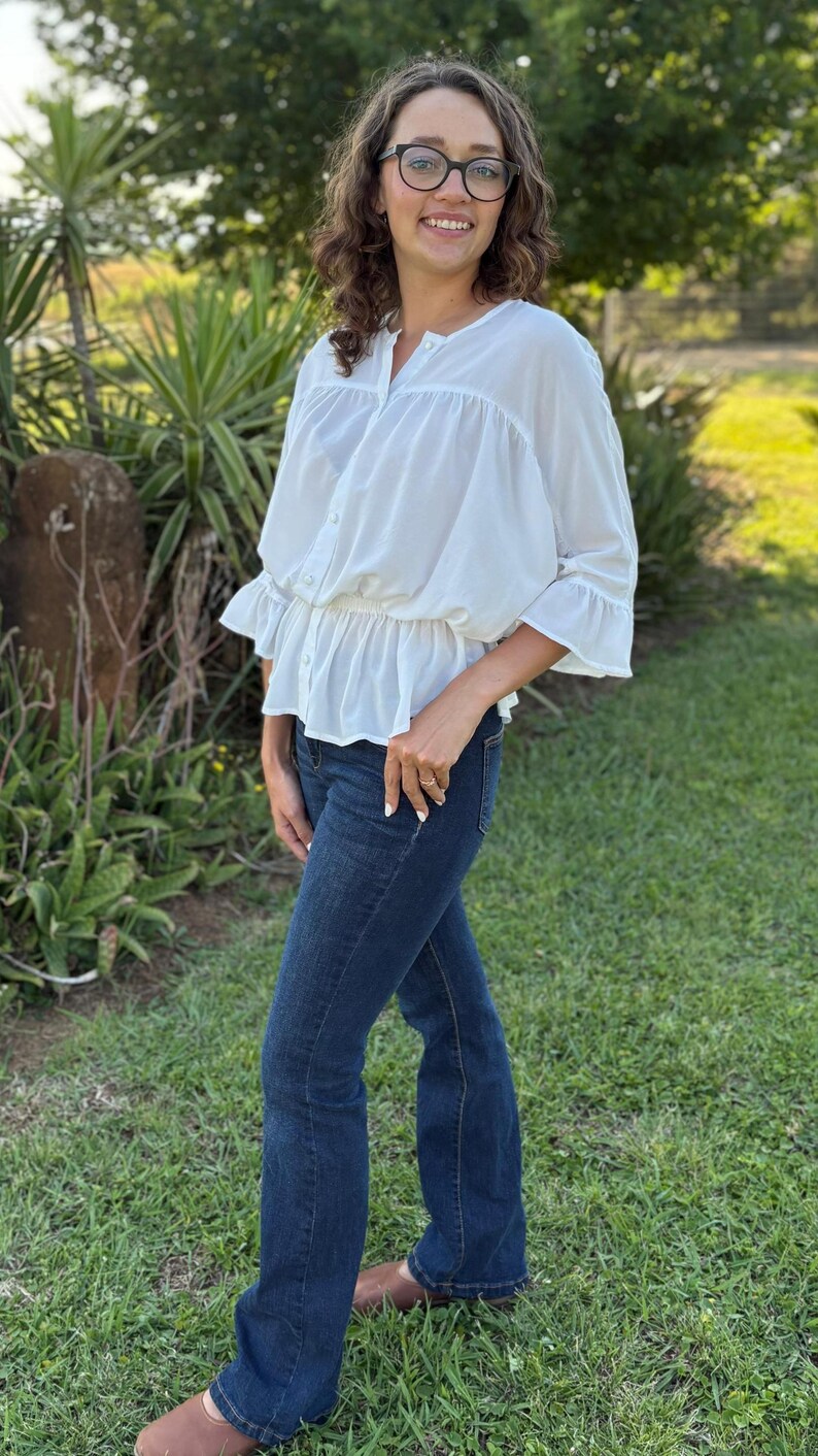 Ruffled Peplum Blouse Sewing Pattern: Kimono Sleeves (PDF) - Etsy