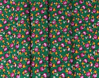 Off White Orange Ditsy Floral Pattern Printed on 100% Poly Fancy Yoryu ...