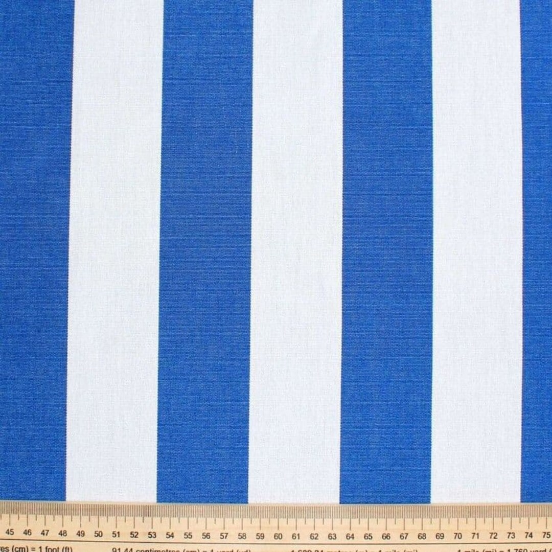 Blue Stripe Outdoor Fabric: Teflon Coated Dralon, Water Resistant - Etsy