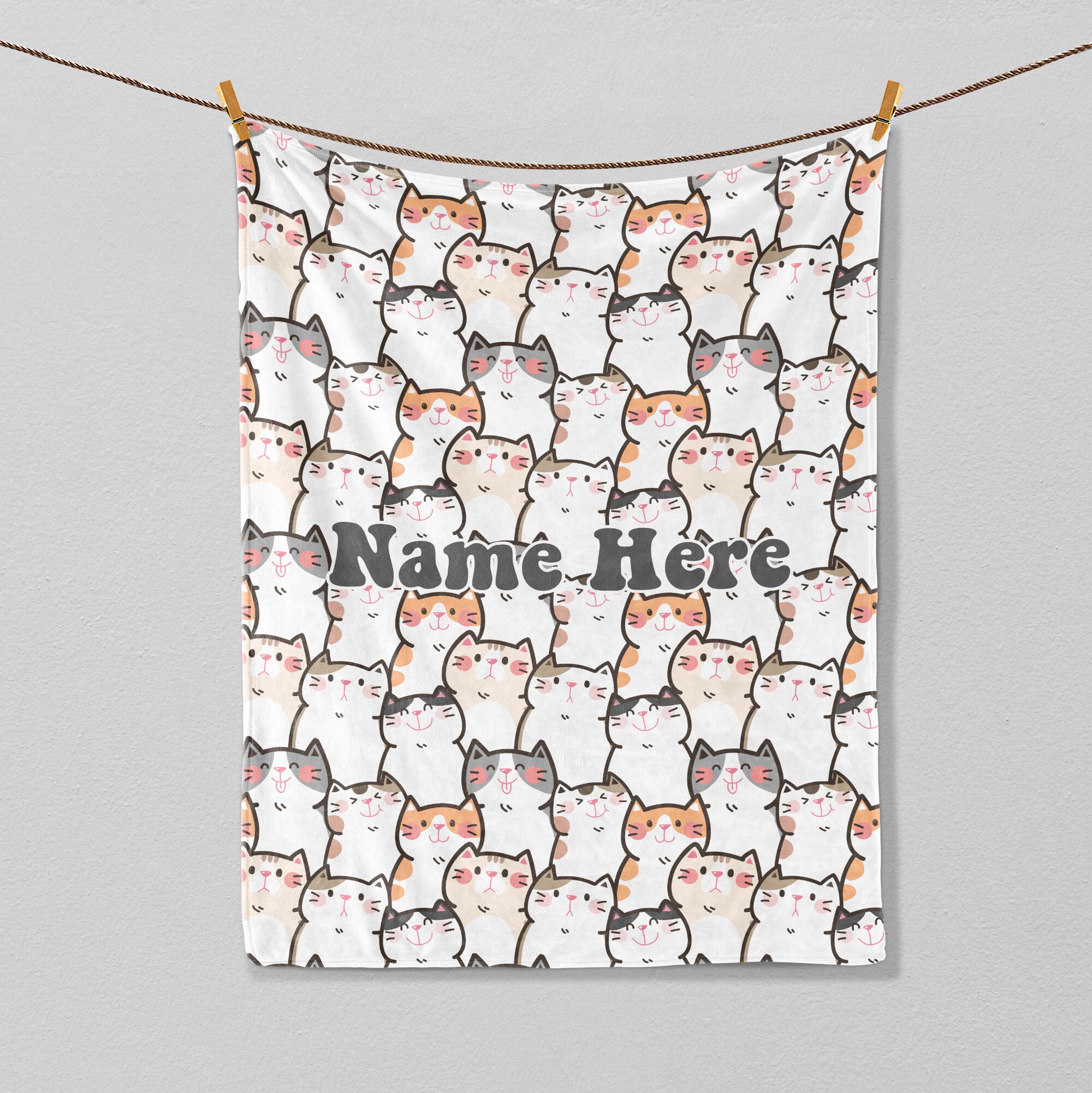 Personalized Cat Blanket Cute Cats Blanket Custom Name Soft - Etsy