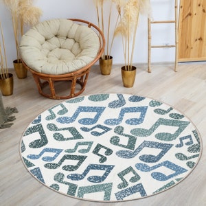 Music Themed Soft Rugs for Music Room, Musical Notes Patterned Soft ...