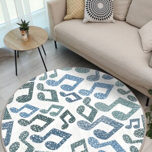 Music Themed Soft Rugs for Music Room, Musical Notes Patterned Soft ...
