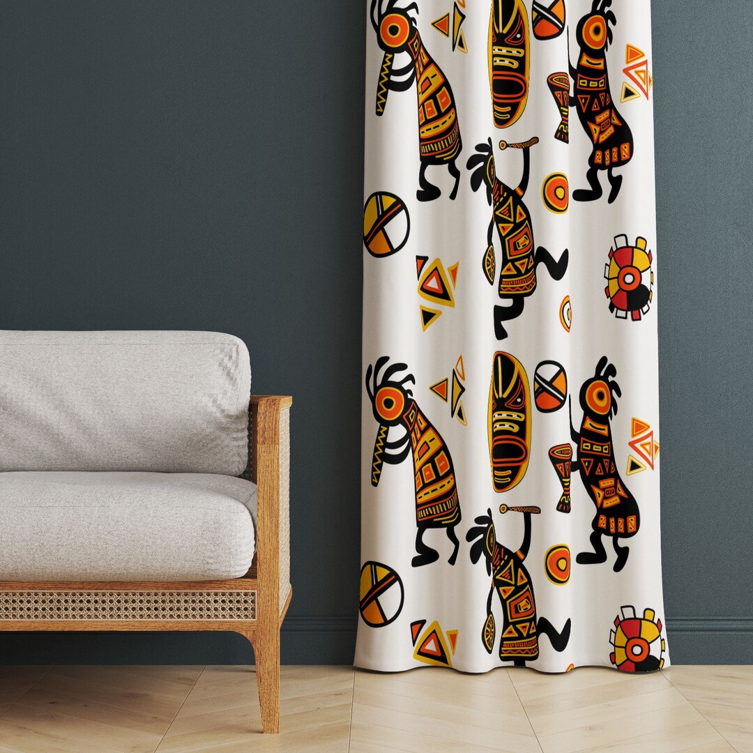 Tribal Style Curtains, Indian Patterned Home Curtain, Ethnic Pattern ...