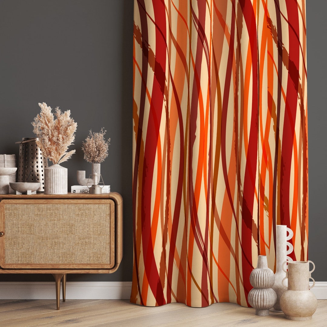 Colorful Stripes Abstract Home Curtains, Colorful Curtains, Abstract ...