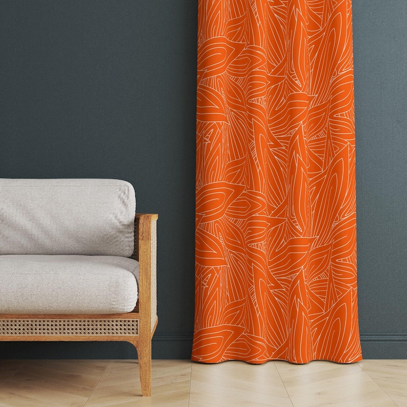 Orange Curtains - Etsy