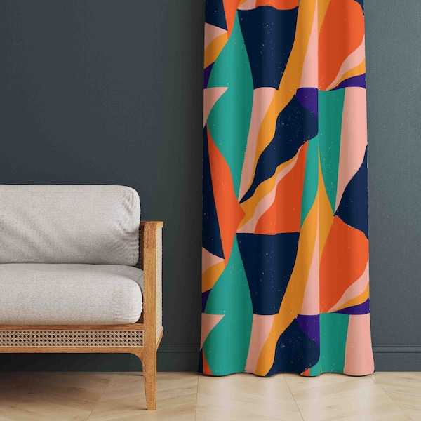 Geometric Curtains - Etsy