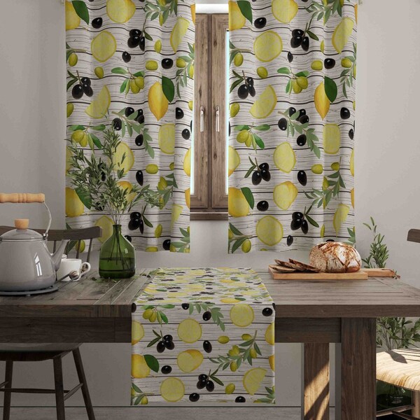 Lemon Curtains - Etsy