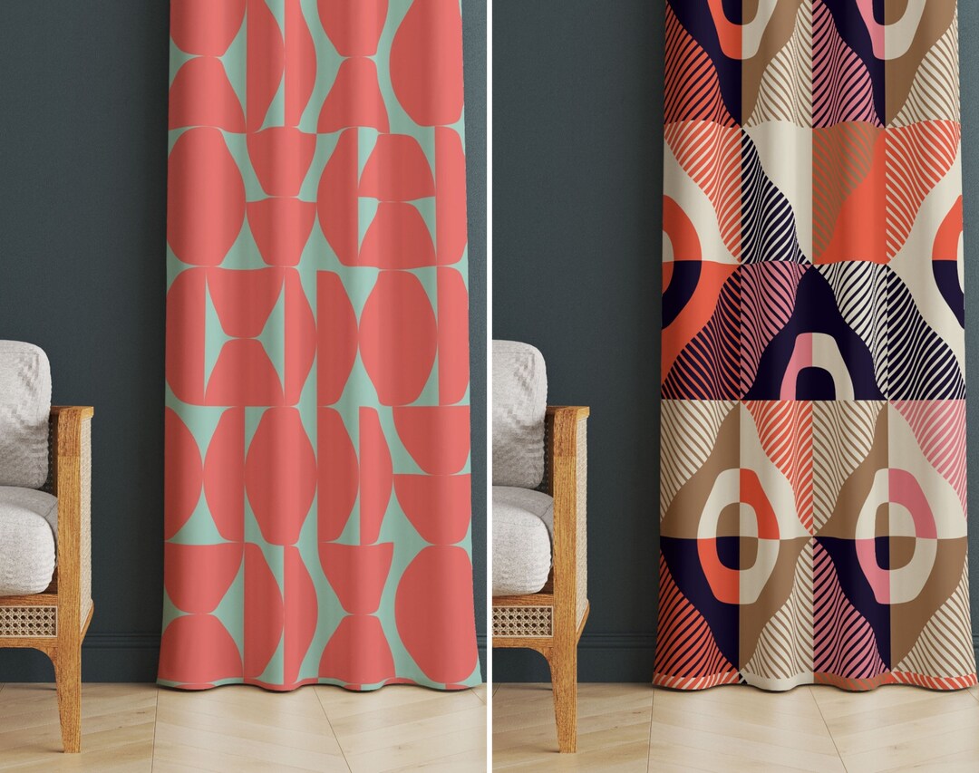 Bohemian Boho Print Curtains, Art Deco Window Treatments, Creative Room ...