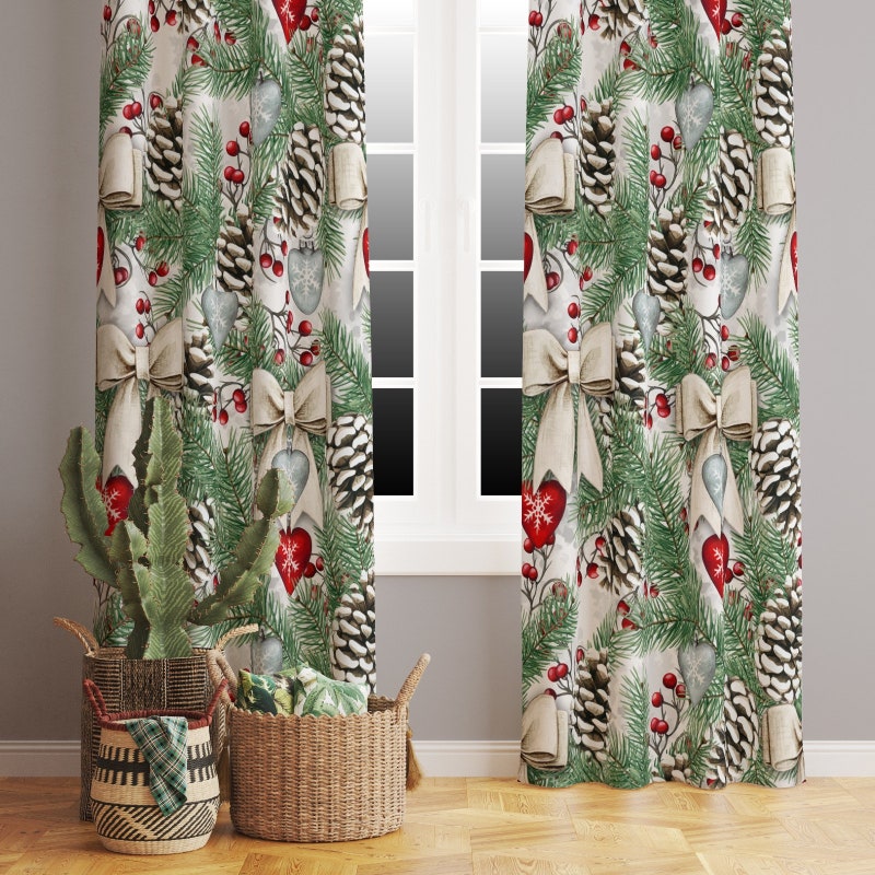 Christmas Curtains - Etsy