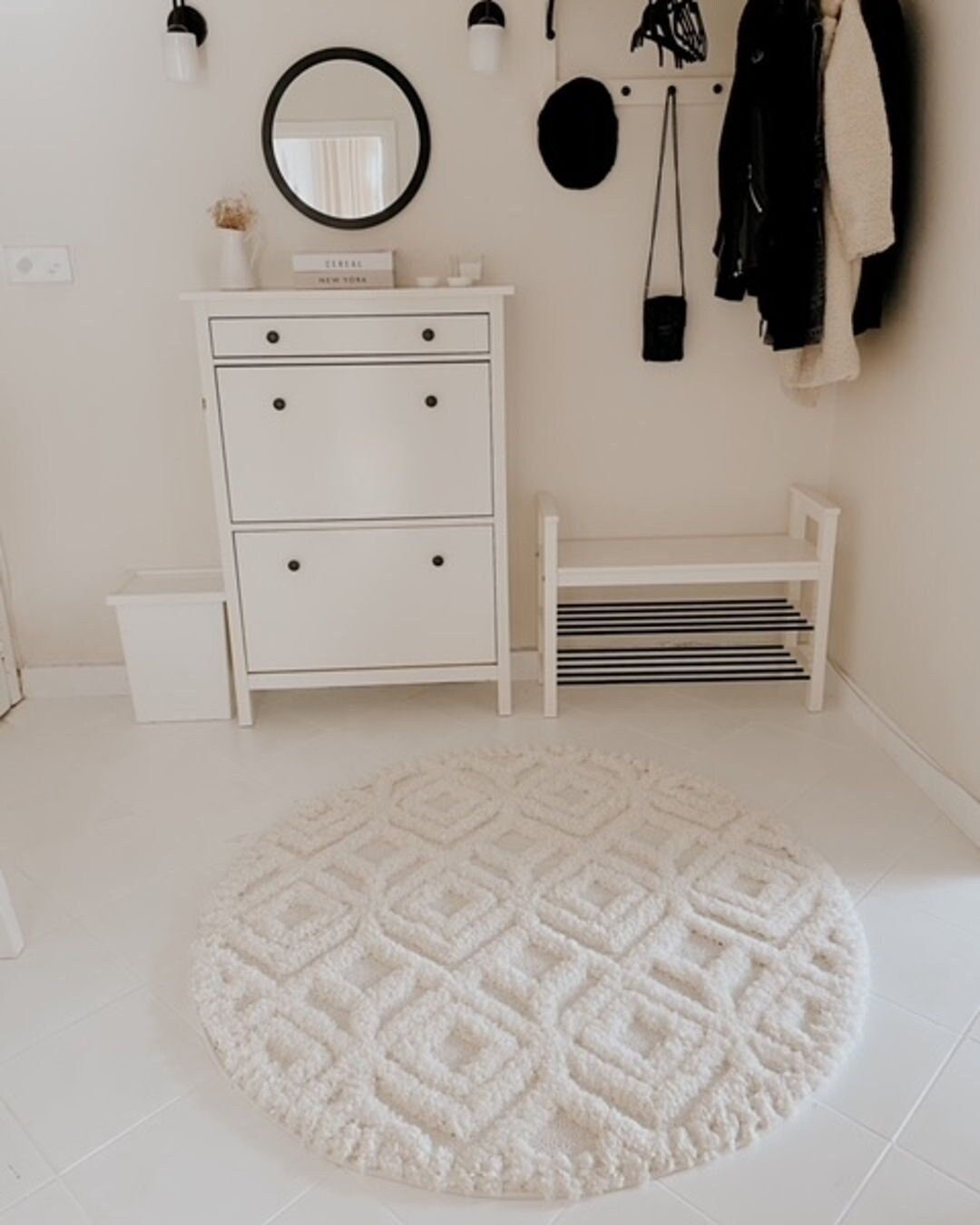 Boho Round Area Rug Soft Shaggy Off-white Rug for Kids Room - Etsy