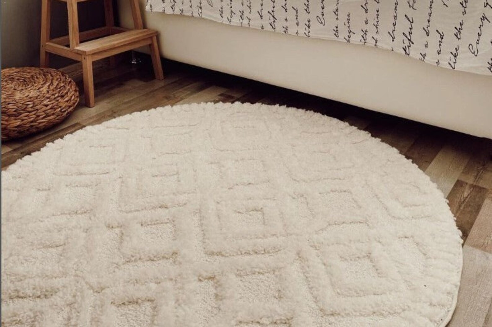 Boho Round Area Rug Soft Shaggy Off-white Rug for Kids Room - Etsy