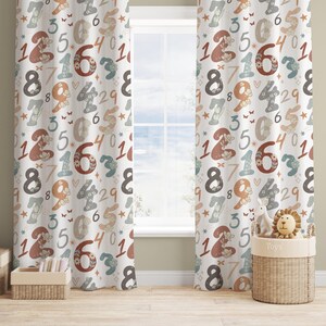 Numbers Nursery Curtains: Kids Room Decor, Digital Print - Etsy