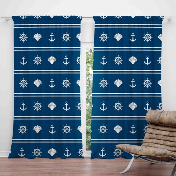 Navy Curtains - Etsy